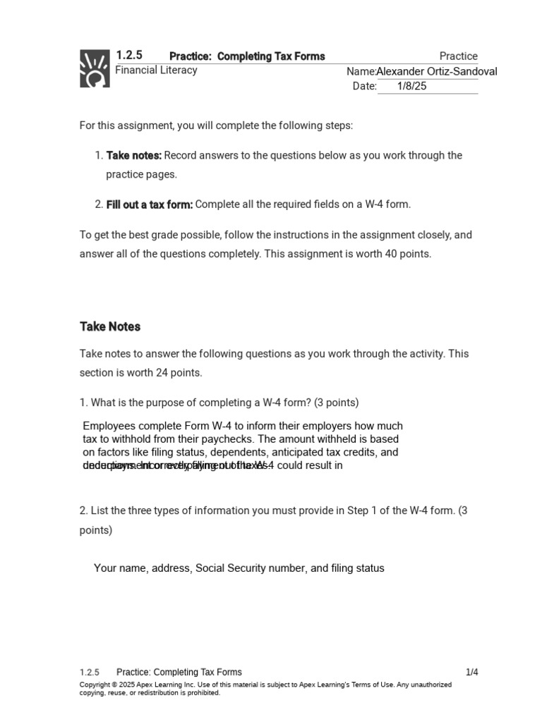 W-4 Tax Form Completion Guide | PDF | Irs Tax Forms | Government Finances