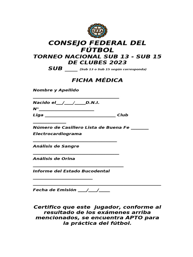 03 - Ficha Medica | PDF