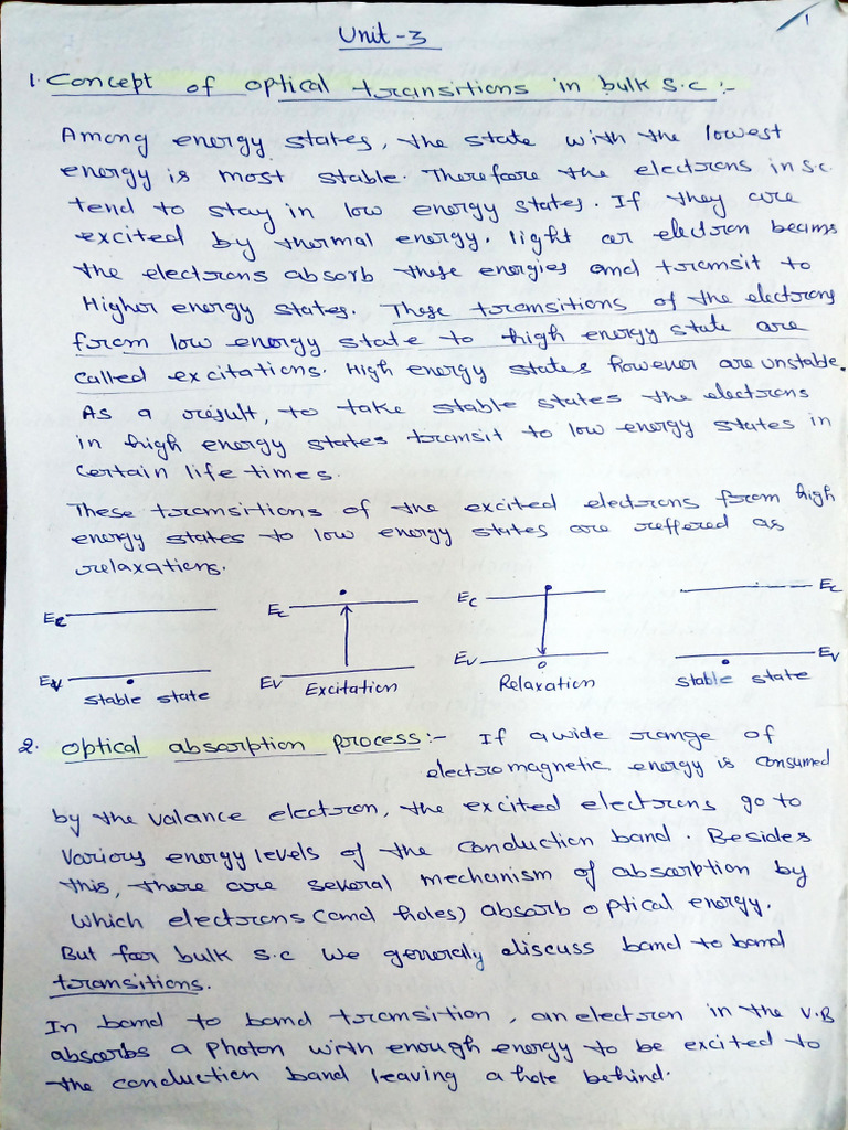 SRM Notes of Transition properties of electrons | PDF
