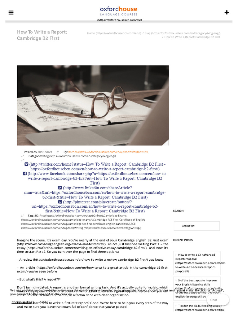 How To Write a Report_ Cambridge B2 First _ Oxford House Barcelona ...