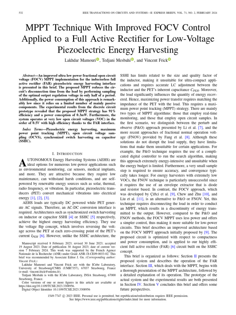MPPT Technique With Improved FOCV Control Applied to a Full Active ...