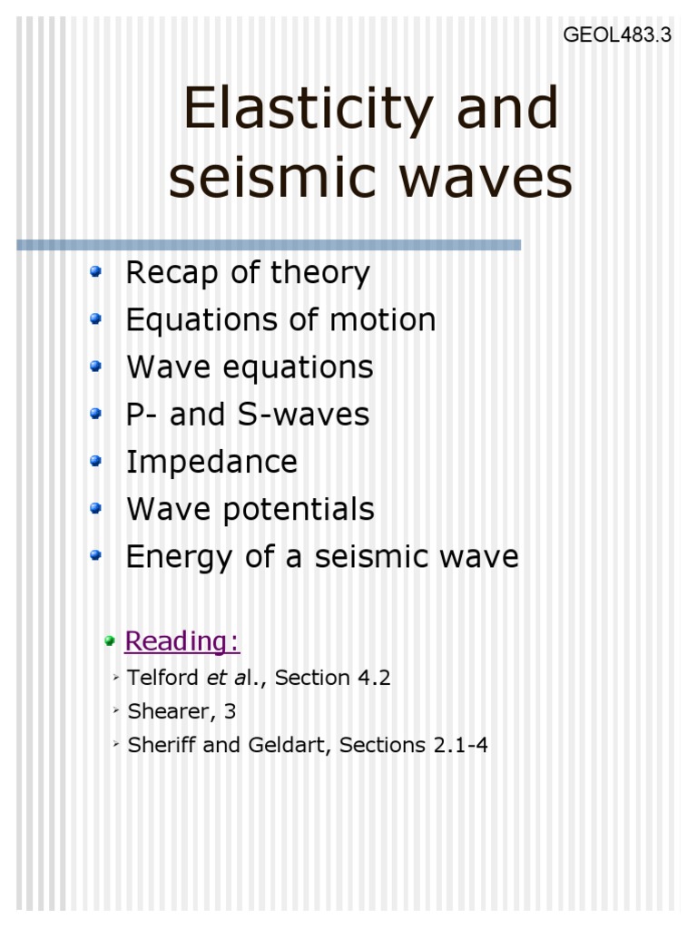 Seismic Wave Theory and Equations | PDF