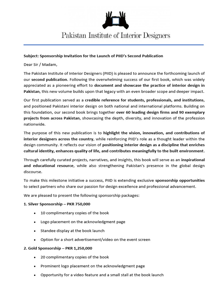 PIID - Book Sponsorship | PDF