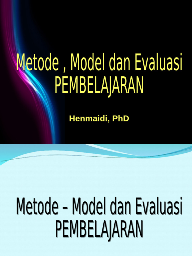 Metode Model dan Evaluasi Pembelajaran | PDF