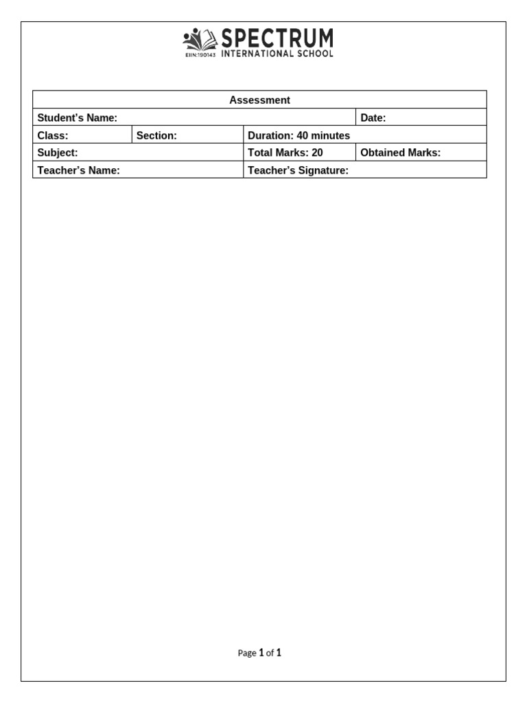Assessment Format | PDF