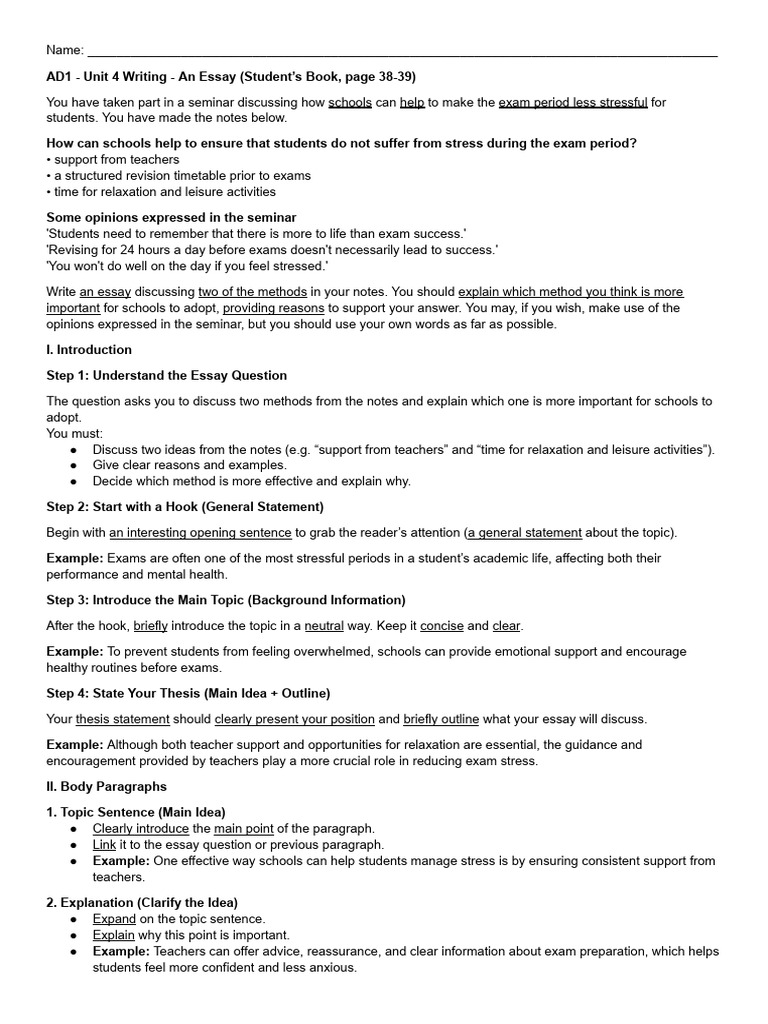 Reducing Exam Stress in Schools | PDF | Teachers | Essays