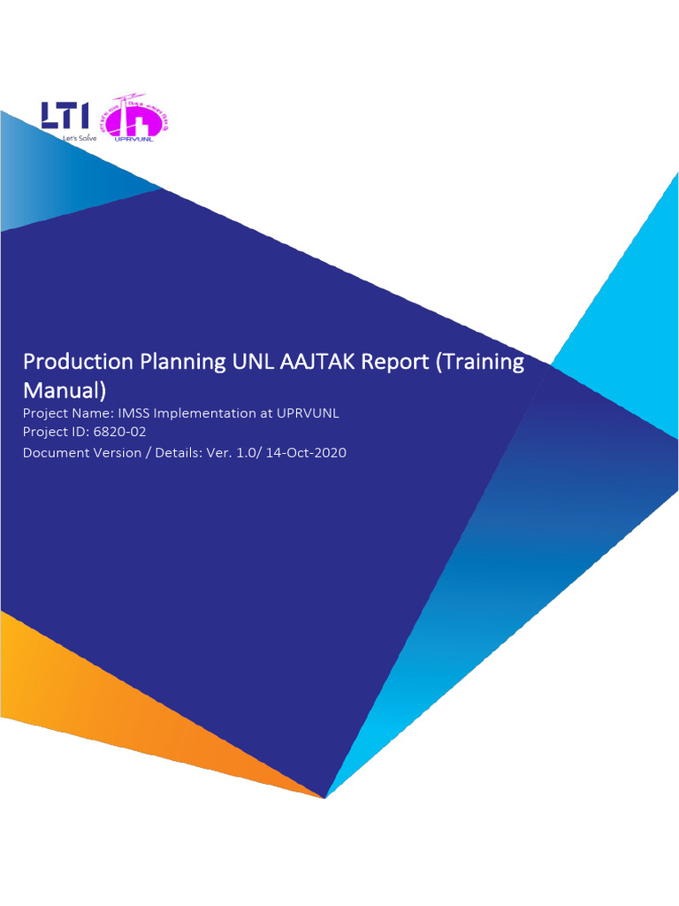 UNL Production Planning Training Manual | PDF | Graphical User ...