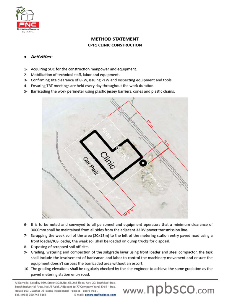Method Statement - FNC - CPF1 CLINIC - Site Activities - 13 NOV2024 ...