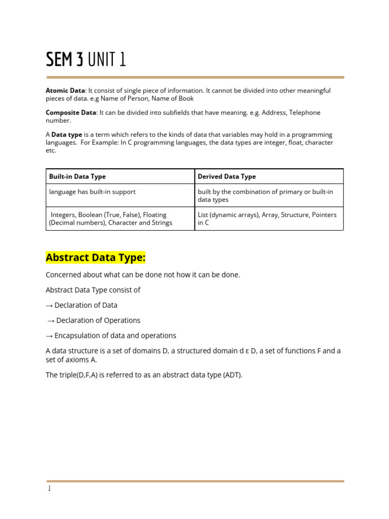 ds unit 1 lmr | PDF | Data Type | Theoretical Computer Science