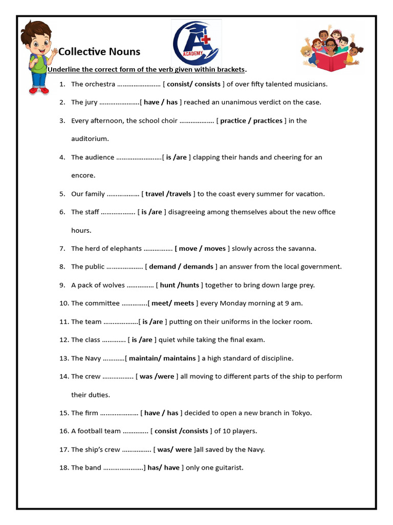 Collective Nouns and Verb Agreement | PDF