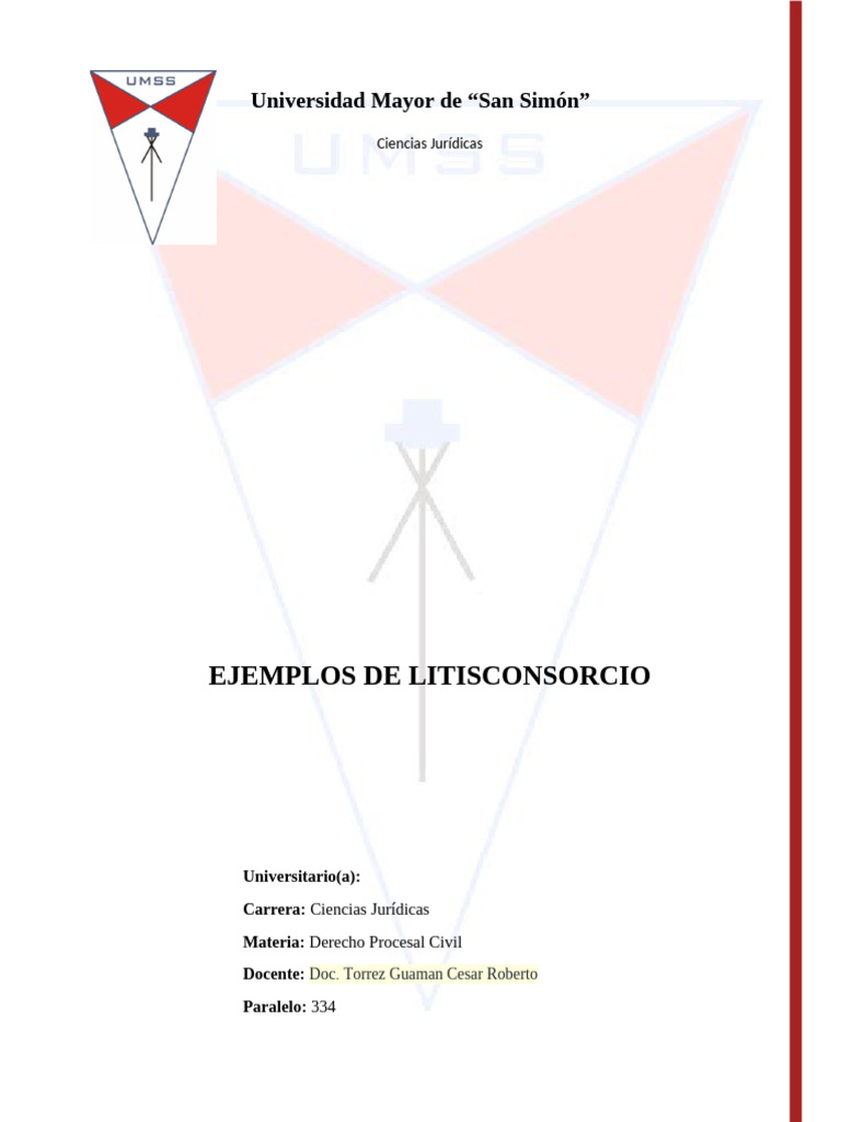 EJEMPLOS DE LITISCONSORCIO | PDF | Reunión | Demanda judicial