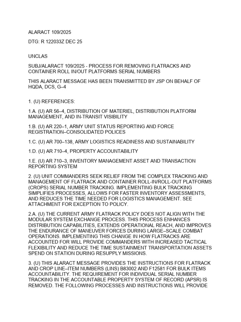 ARN45337-ALARACT_1092025-000-WEB-1 | PDF | United States Army | Logistics