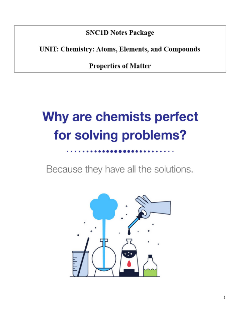 Properties of Matter Notes Package | PDF | Chemical Substances | Density