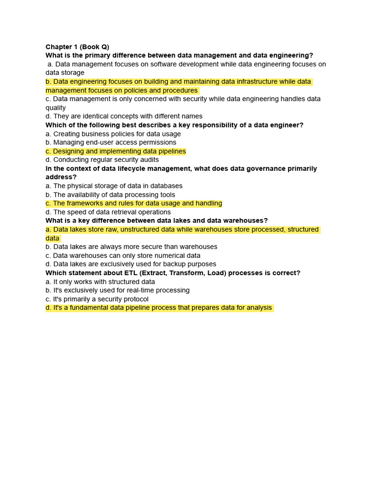 Book Questions | PDF | Data Warehouse | Information Management