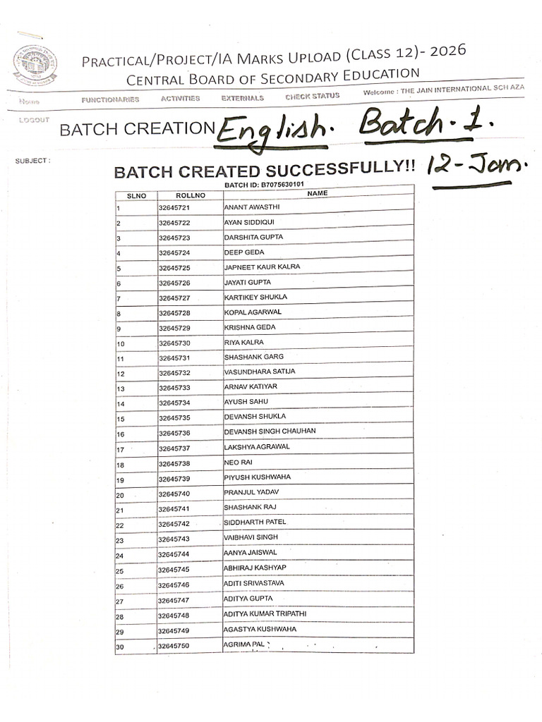 English ALS Batch List | PDF