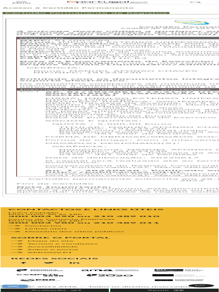 Httpseportugal.gov.PtempresasServicesOnlinePedidos.aspxservice=CCP | PDF