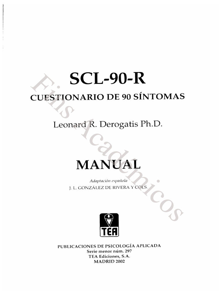 Tabelas SCL 90 | PDF