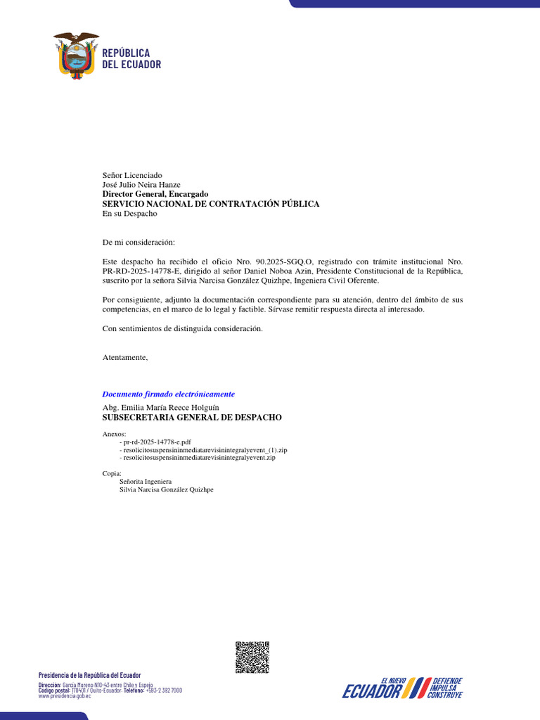 2025-12-15 PR-SSD-2025-01711-O trasladan de presidente reclamo al ...