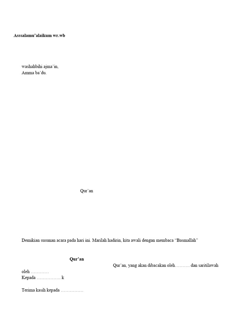 Susunan Acara Halal Bihalal RW 10 | PDF