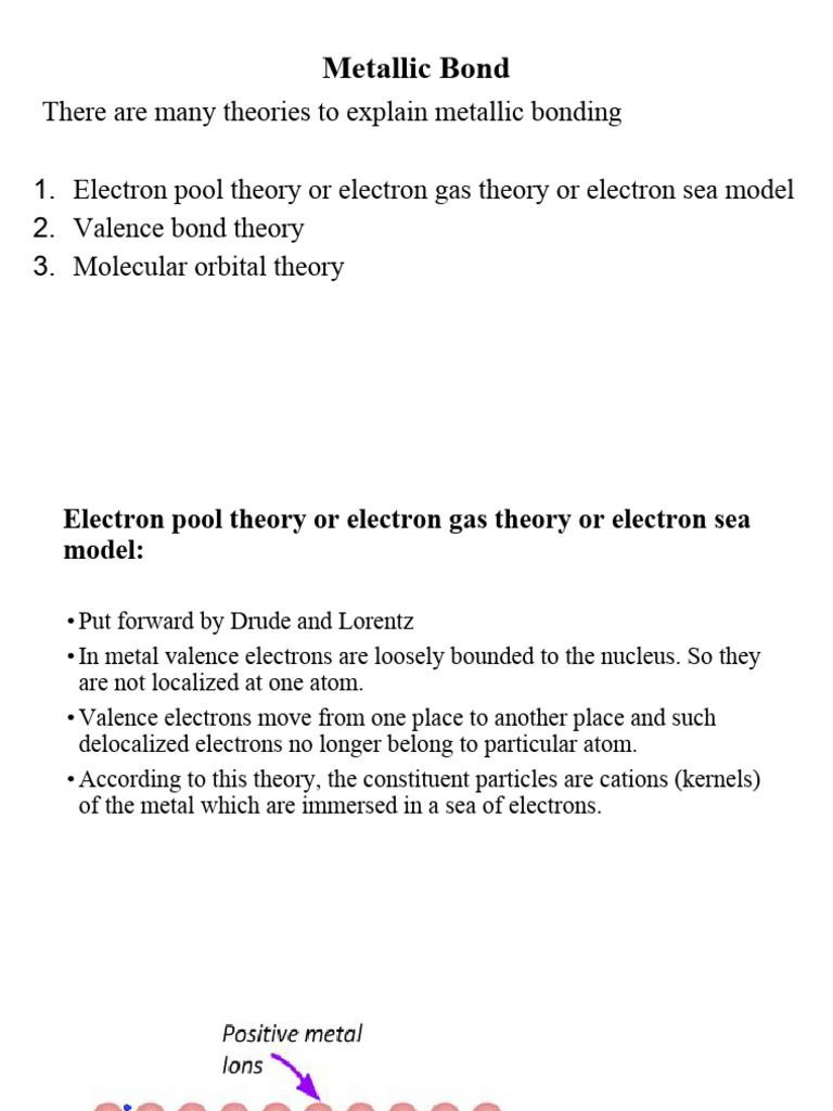Understanding Metallic Bonding Theories | PDF