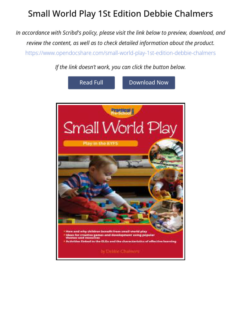 Small World Play 1st Edition Debbie Chalmers | PDF | Learning | Creativity
