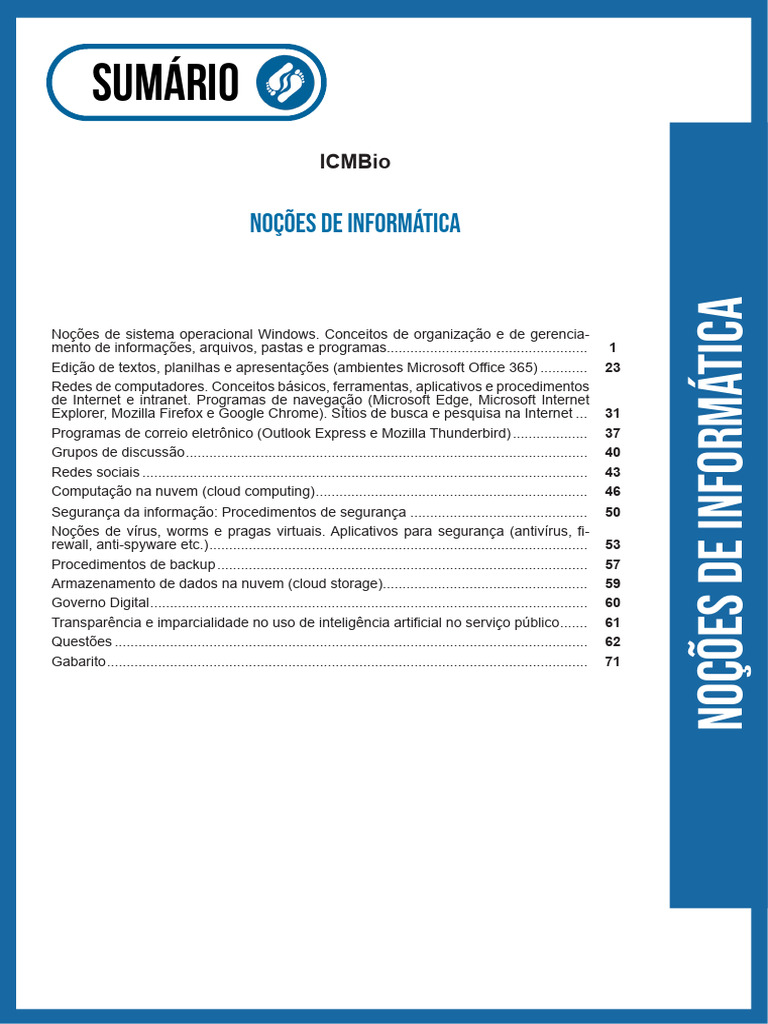 03 Sl 115dz 24 Icmbio Analista Ambien Nocoes de Informatica | PDF ...