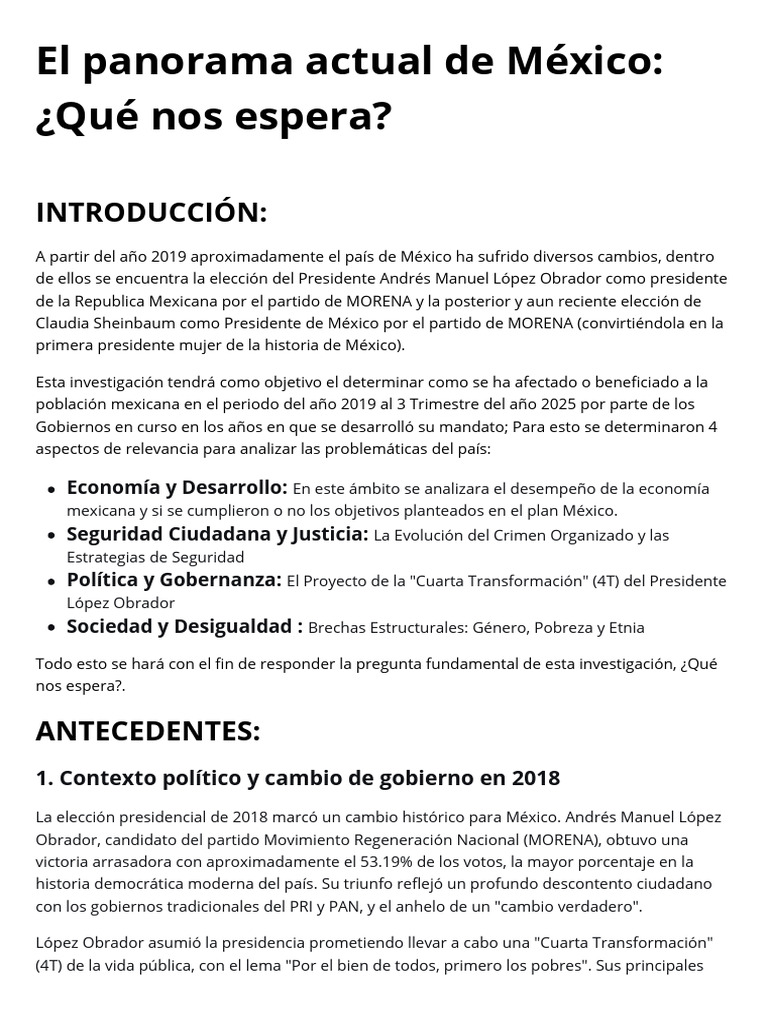 Cambios en México: 2019-2025 Análisis | PDF | Pobreza | Pobreza e ...