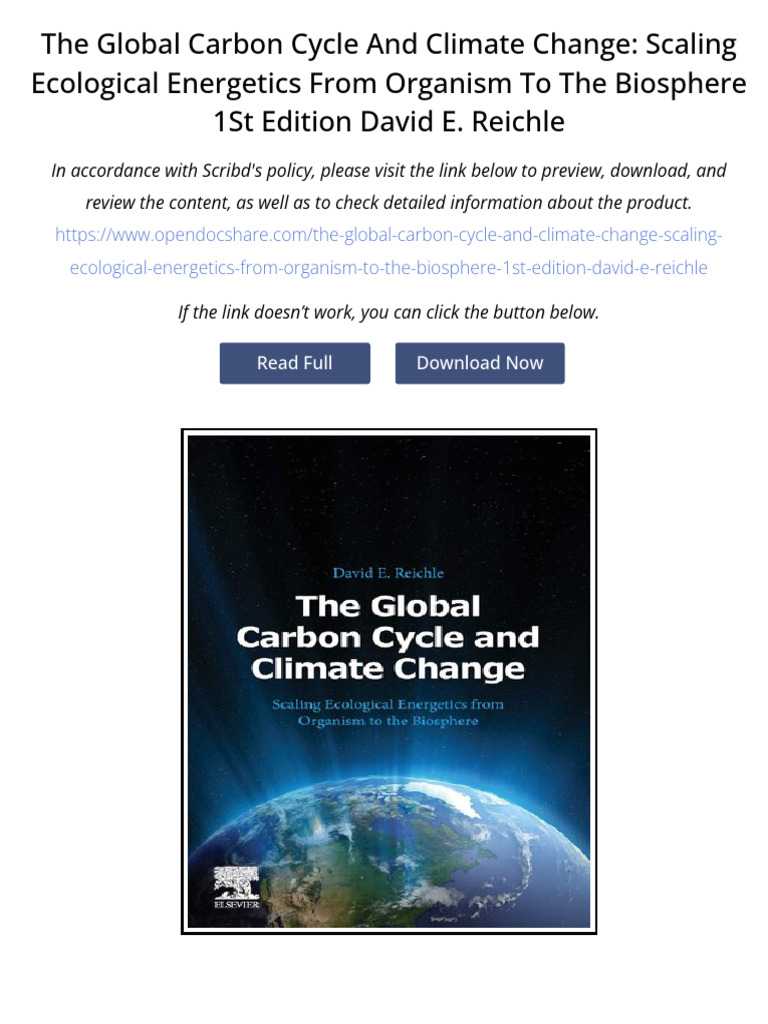 The Global Carbon Cycle and Climate Change: Scaling Ecological ...