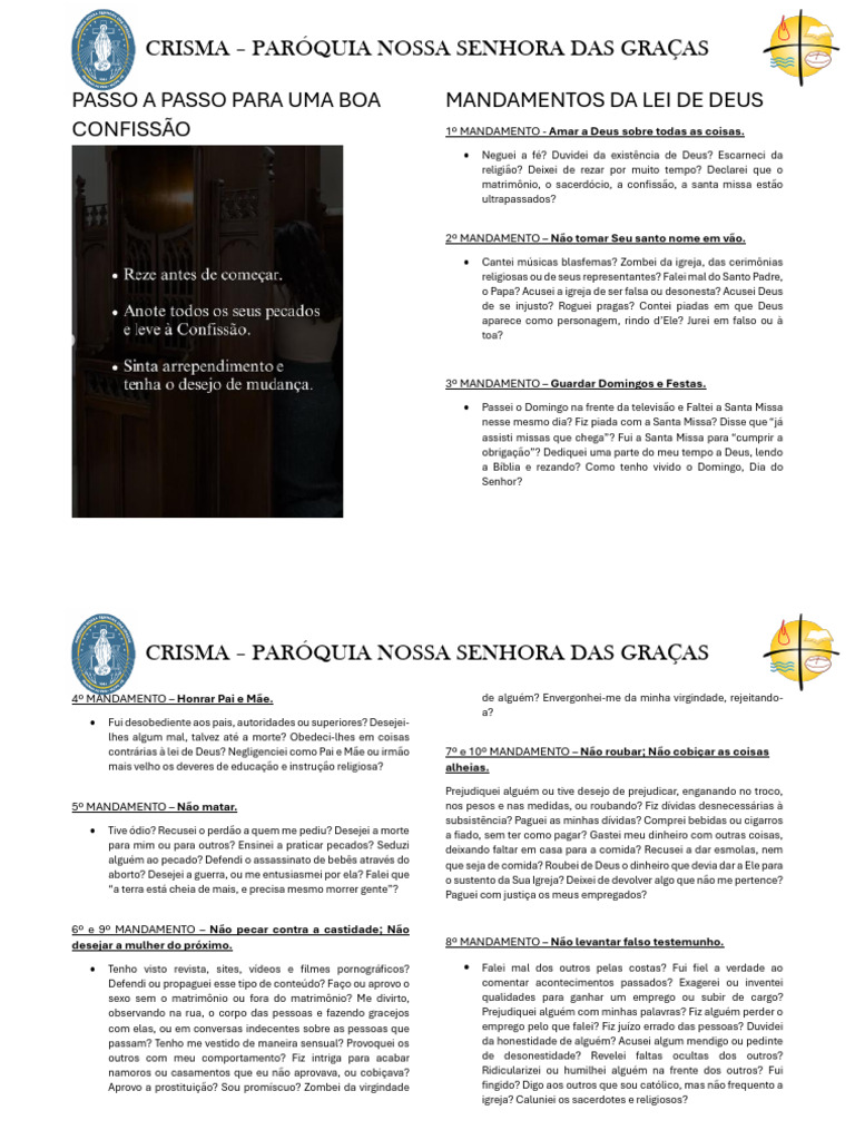 Passo a Passo Para Uma Boa Confissão (3) | PDF | Pecado | Luxúria