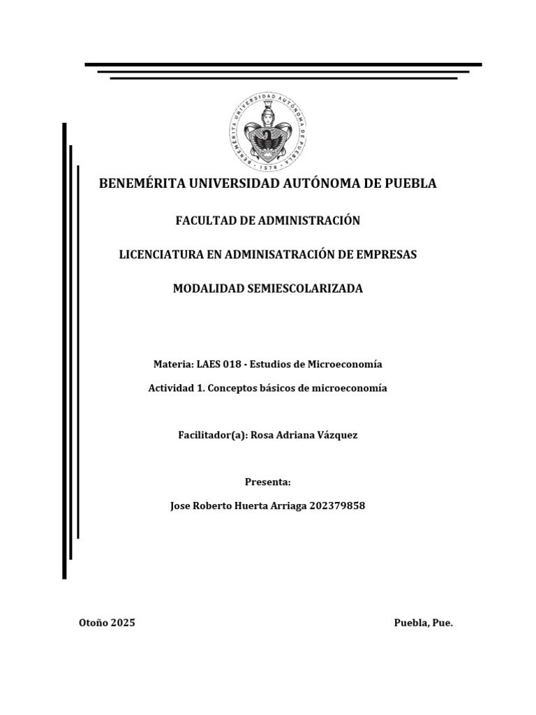 Actividad 1. Conceptos Básicos de Microeconomía | PDF