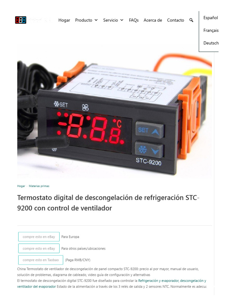 Controlador de temperatura STC-9200 | PDF | Termostato | Equipo eléctrico