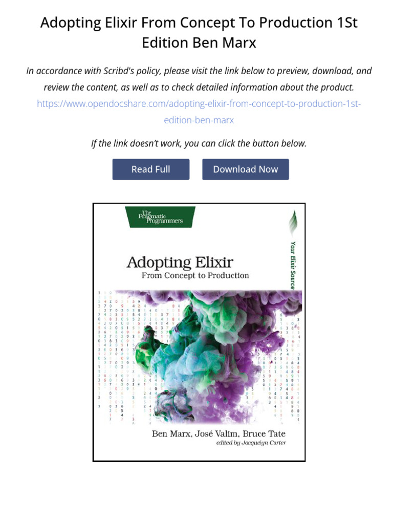 Adopting Elixir From Concept to Production 1st Edition Ben Marx | PDF ...