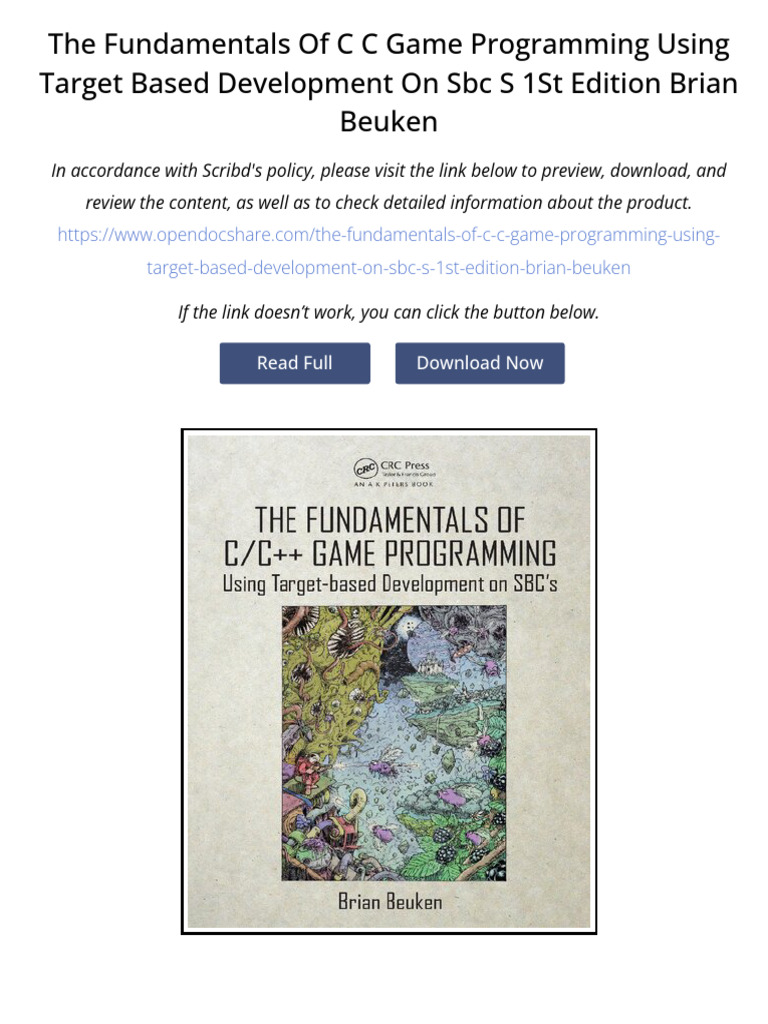 The Fundamentals of C C Game Programming Using Target based Development on SBC s 1st Edition ...