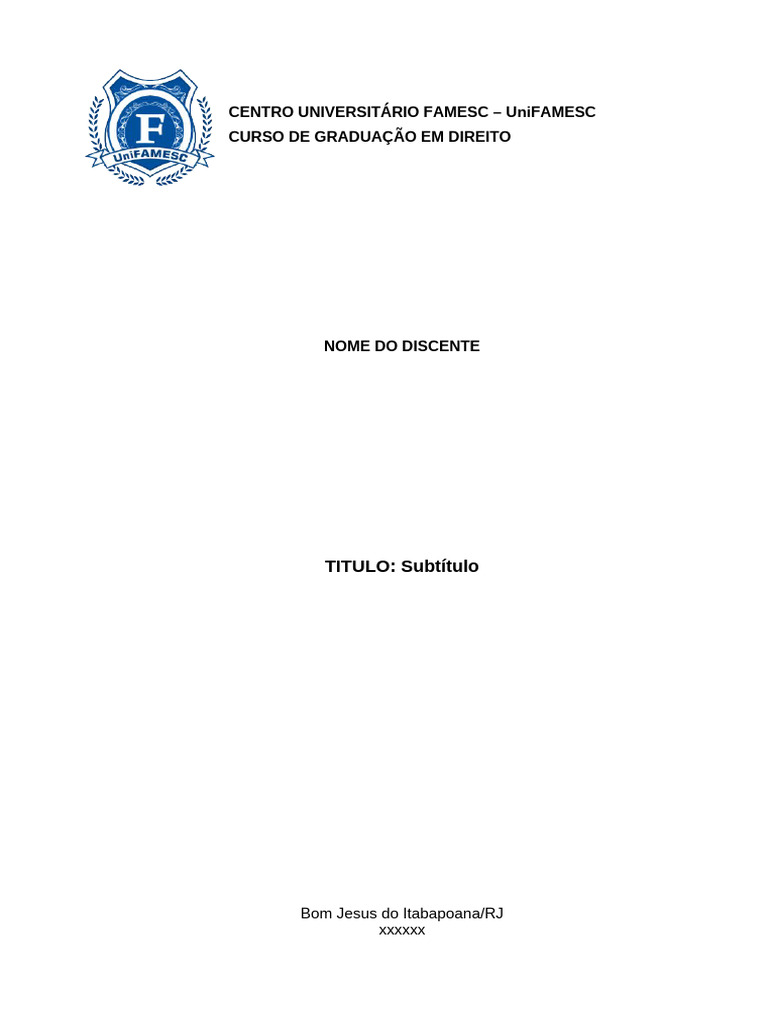 Modelo de Capa e Contracapa de Tcc | PDF