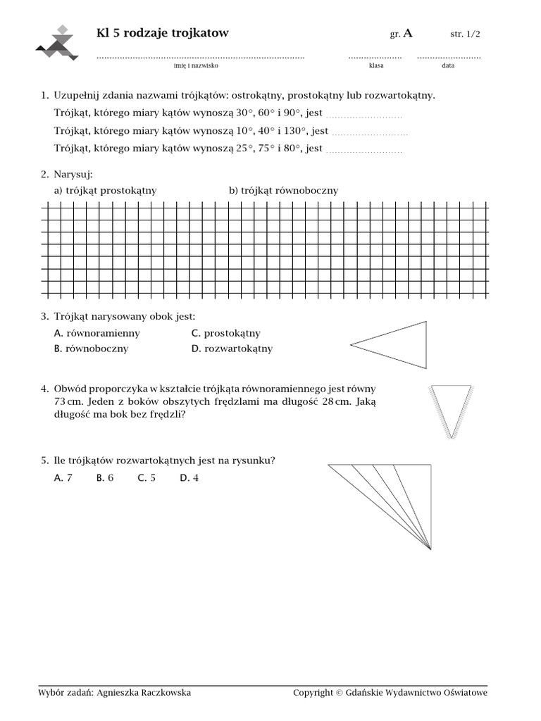 Klasowka - Rodzaje Trojkatow | PDF