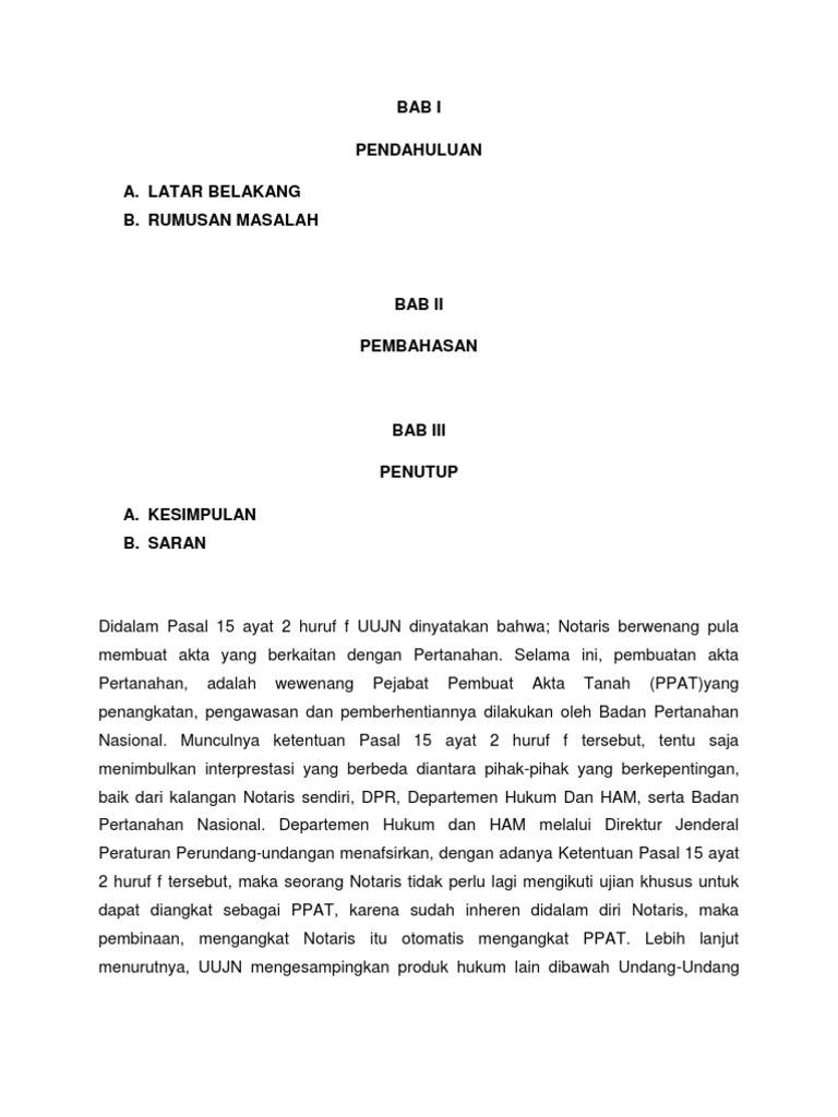 Didalam Pasal 15 Ayat 2 Huruf F UUJN Dinyatakan Bahwa | PDF