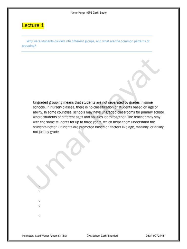 Notes C.R Management | PDF | Classroom | Homework