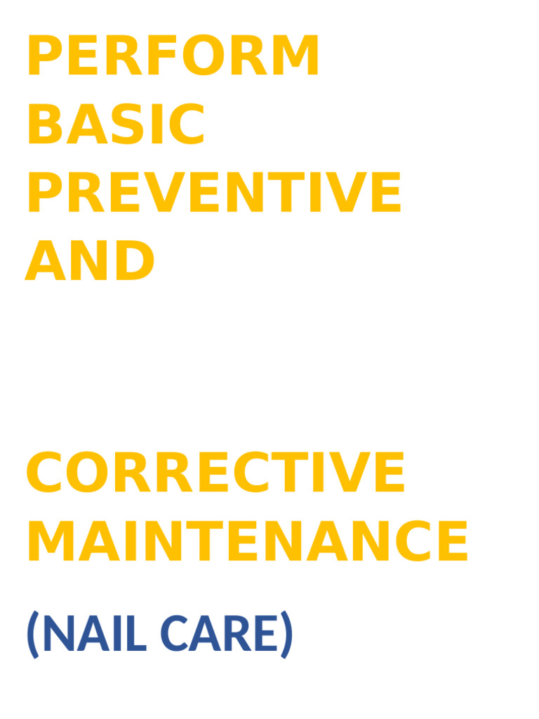 Perform Basic Preventive and Corrective Maintenance | PDF