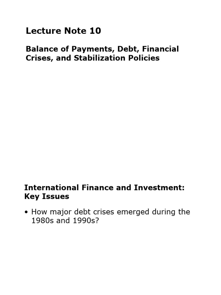 Lecture Note 10 | PDF | Balance Of Payments | Government Budget Balance