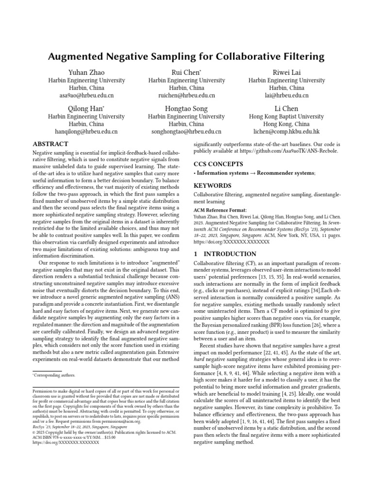 Augmented Negative Sampling | PDF | Sampling (Statistics)