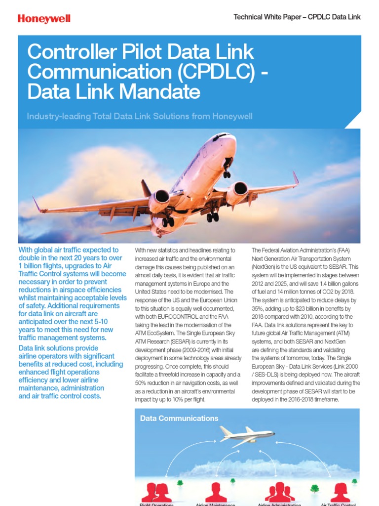 Cpdlc Data Link | Air Traffic Control | Federal Aviation Administration