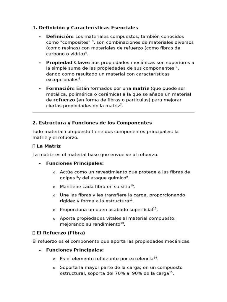 Materiales Compuestos: Definición y Usos | PDF | Material compuesto ...