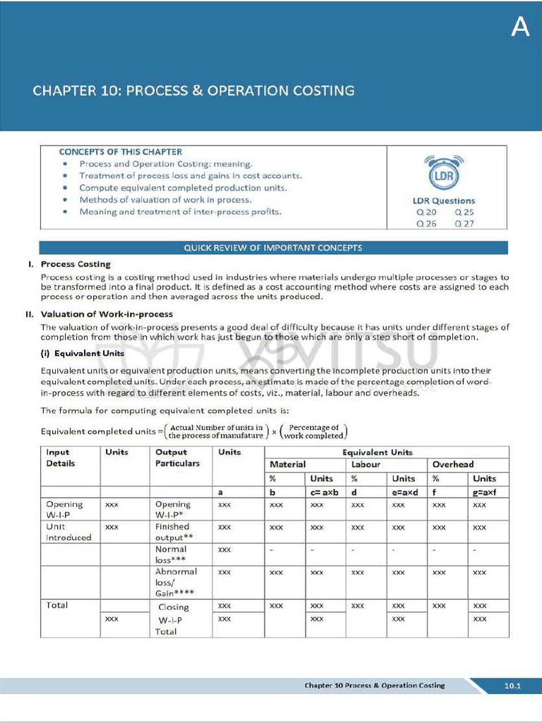 Process Costing and Valuation Methods | PDF | Financial Economics ...