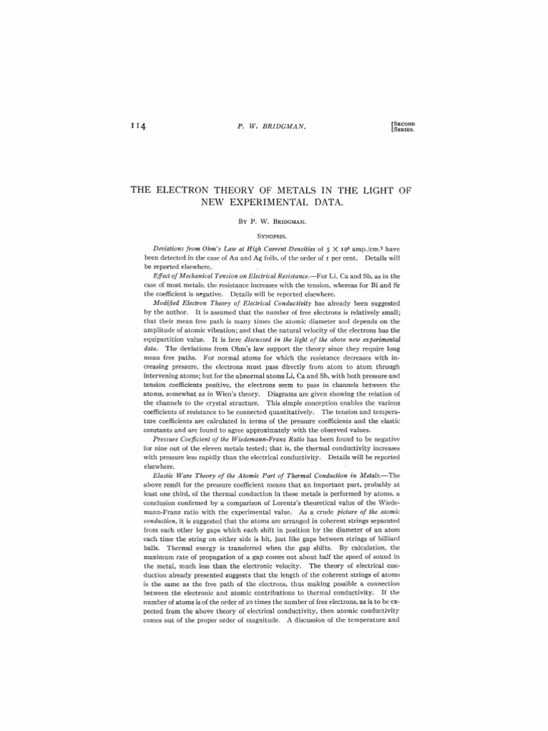 Atomic Conduction | PDF | Electrical Resistivity And Conductivity ...