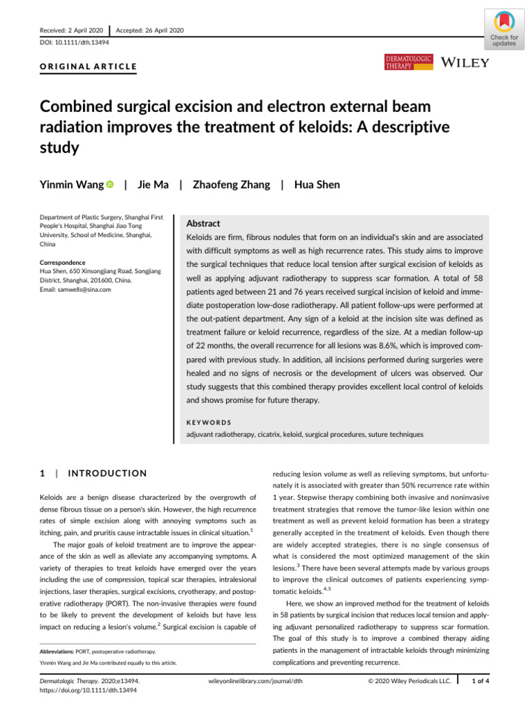 Wang2020. Combined Surgical Excision and Electron External Beam ...