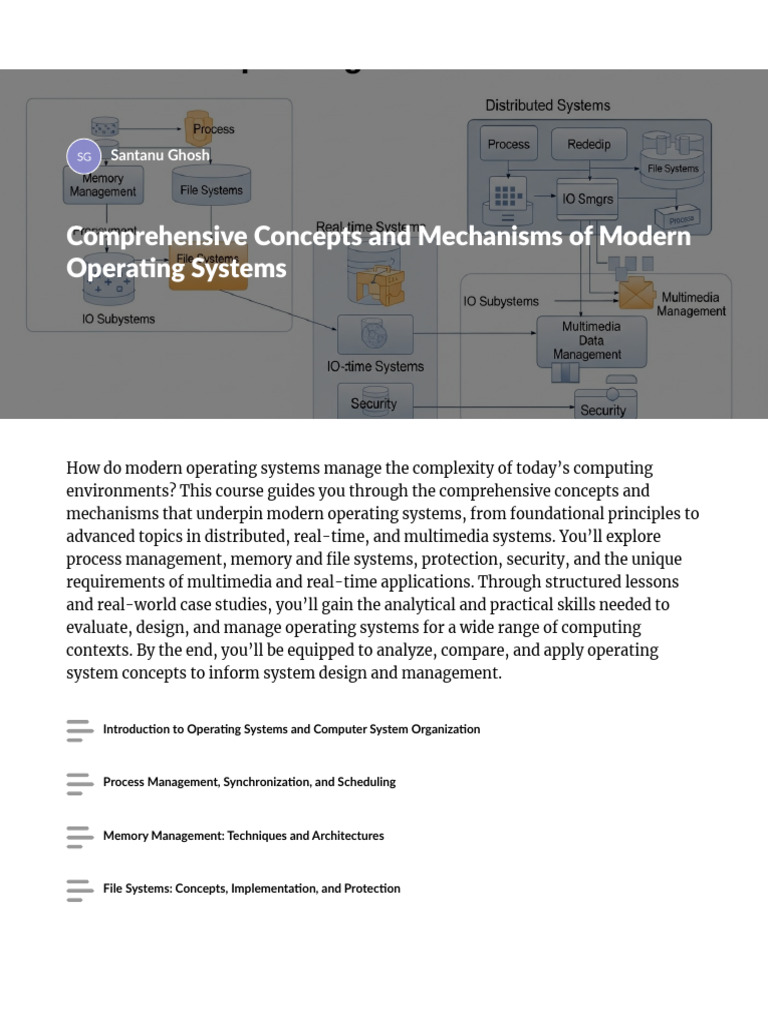 Comprehensive Concepts and Mechanisms of Modern Operating Systems ...