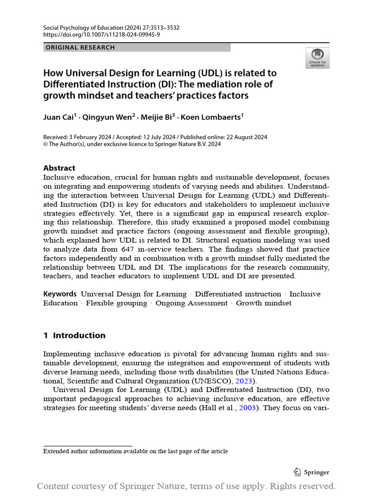 How Universal Design for Learning UDL is Related t | PDF ...