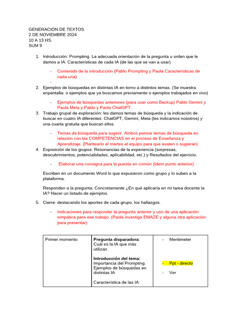 Capacitación IA - Generación de textos | PDF | Inteligencia artificial ...