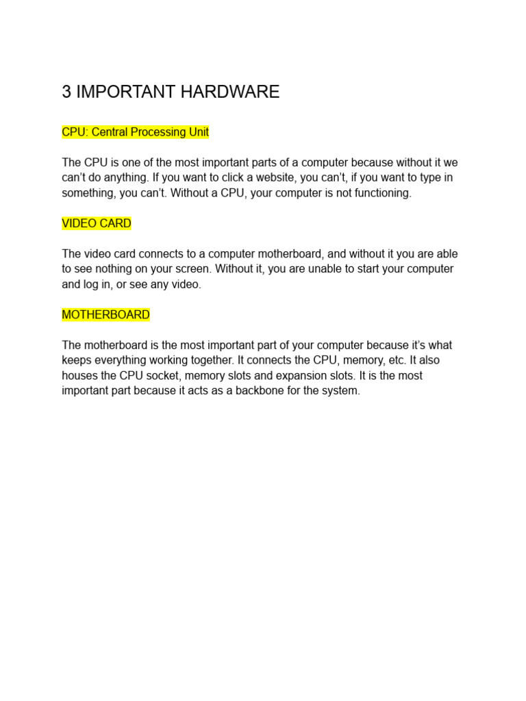 3 Important Hardware | PDF