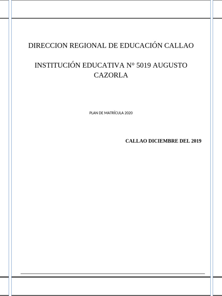 Matrícula Escolar 2020 I.E. Augusto Cazorla | PDF | Educación primaria ...